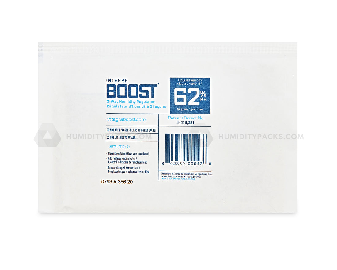 Integra Boost Humidity Packs 62% (67 gram) 100/Box