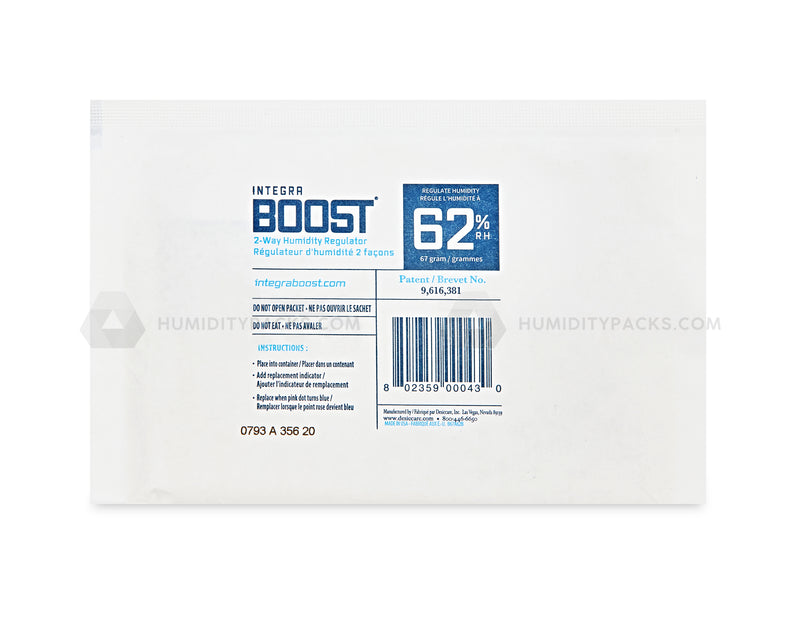 Integra Boost Humidity Packs 62% (67 gram) 100/Box